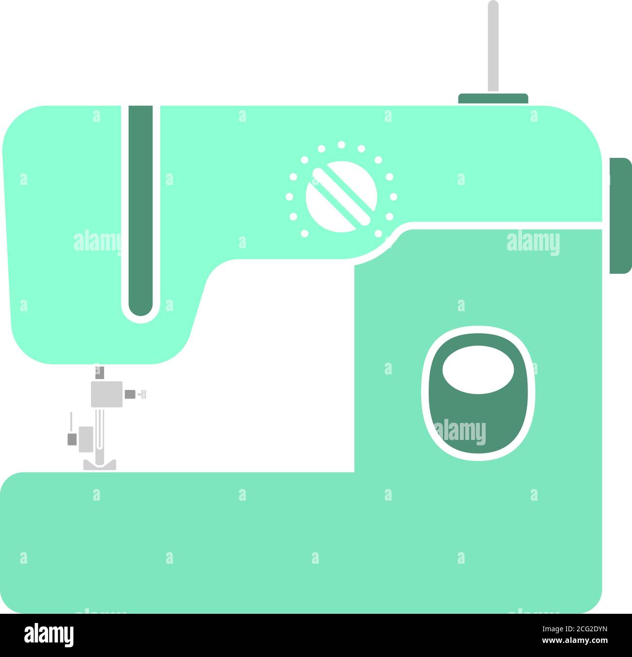 Modern Sewing Machine Icon. Flat Color Design. Vector Illustration ...