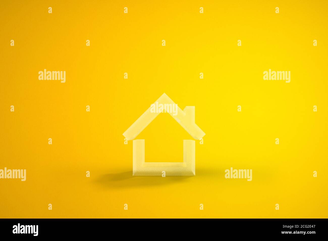 Home Symbol in yellow Background. 3D rendering Stock Photo - Alamy