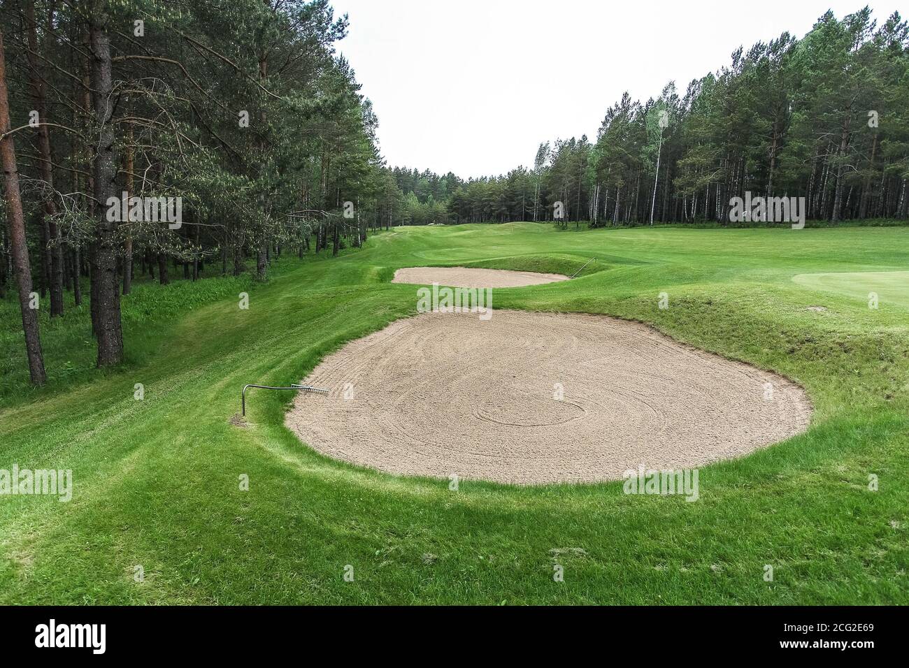 Golf course bunker obstacle view Stock Photo - Alamy