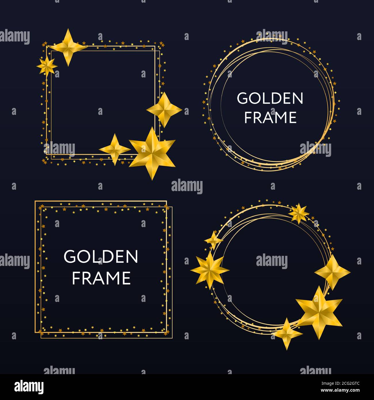 Gold rectangle frame Stock Vector Images - Alamy