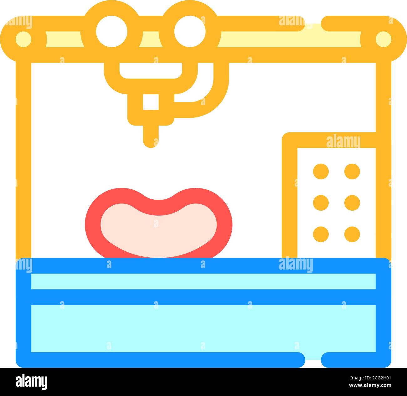 bioengineering printing organs on printer color icon vector ...