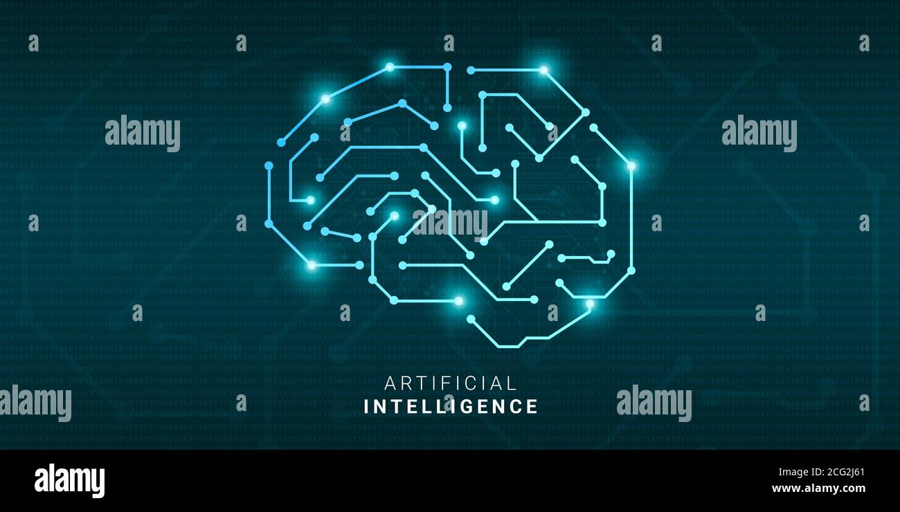 Conceptual Illustration For Artificial Intelligence With Circuit Brain ...