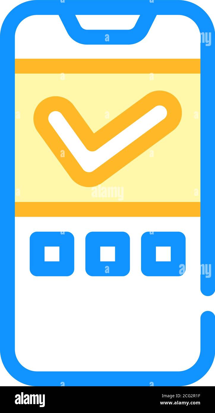 approved mark mobile display color icon vector illustration Stock ...