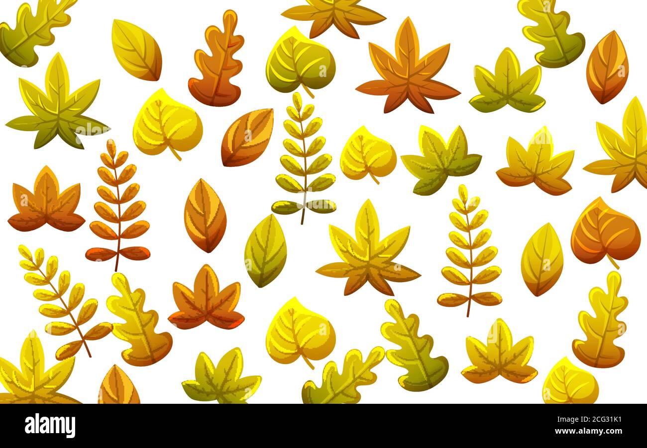 Leaves pattern in autumn thematics. Warm color palette. Vector Stock ...