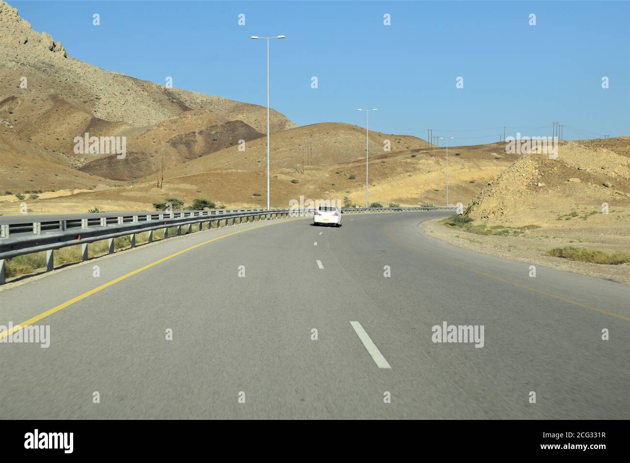 Landscape of Oman highway road travel. Muscat, Oman : 10-09-2020 Stock ...