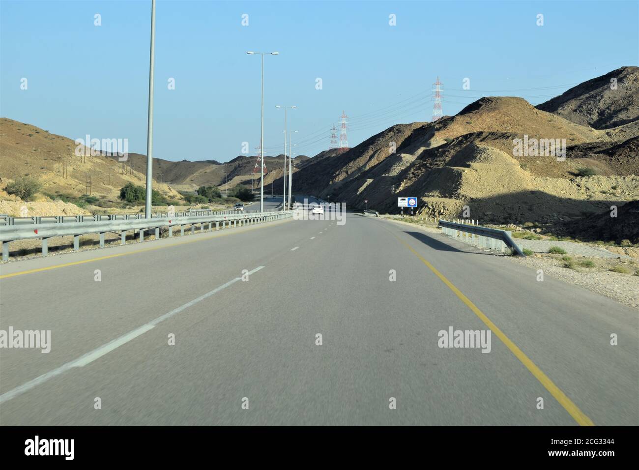 Landscape of Oman highway road travel. Muscat, Oman : 10-09-2020 Stock ...