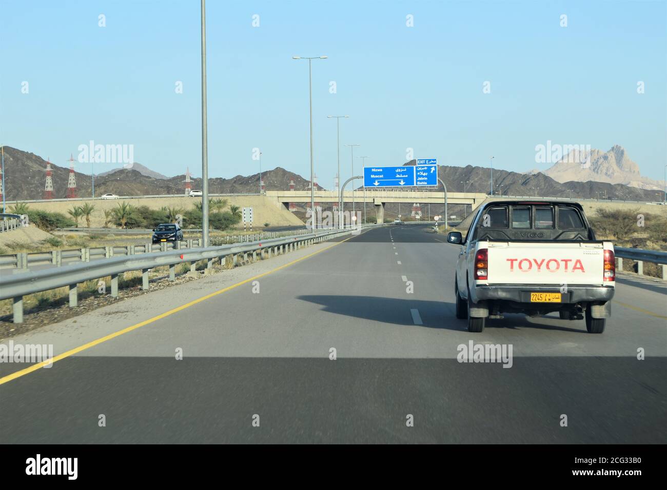 Landscape of Oman highway road travel. Muscat, Oman : 10-09-2020 Stock ...