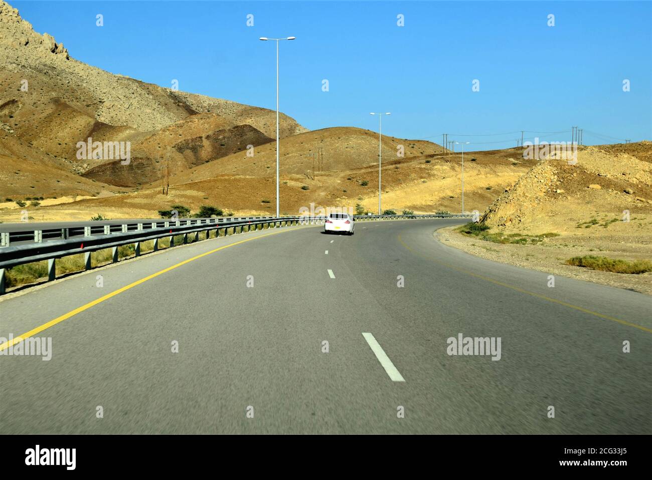 Landscape of Oman highway road travel. Muscat, Oman : 10-09-2020 Stock ...