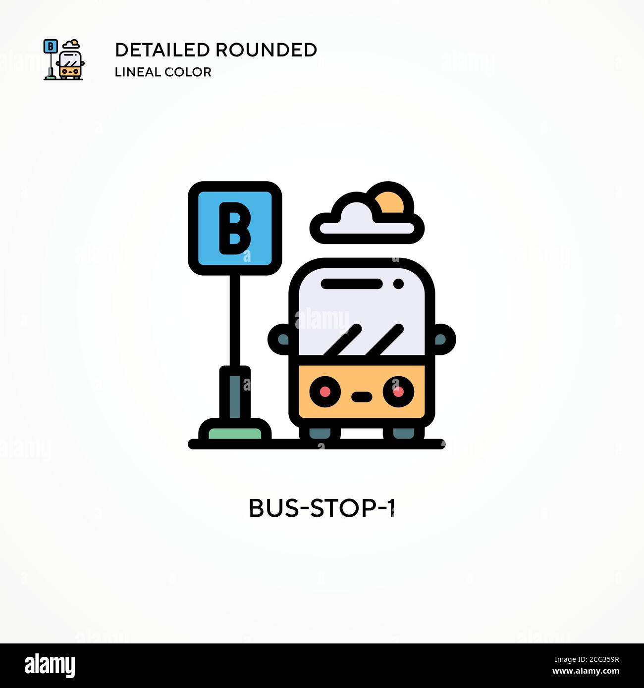 Bus-stop-1 vector icon. Modern vector illustration concepts. Easy to ...