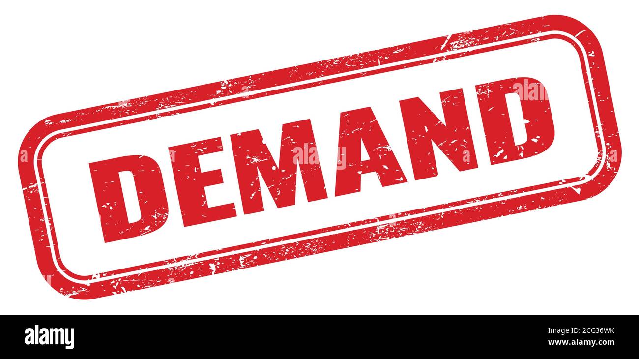 DEMAND red grungy rectangle stamp sign Stock Photo - Alamy
