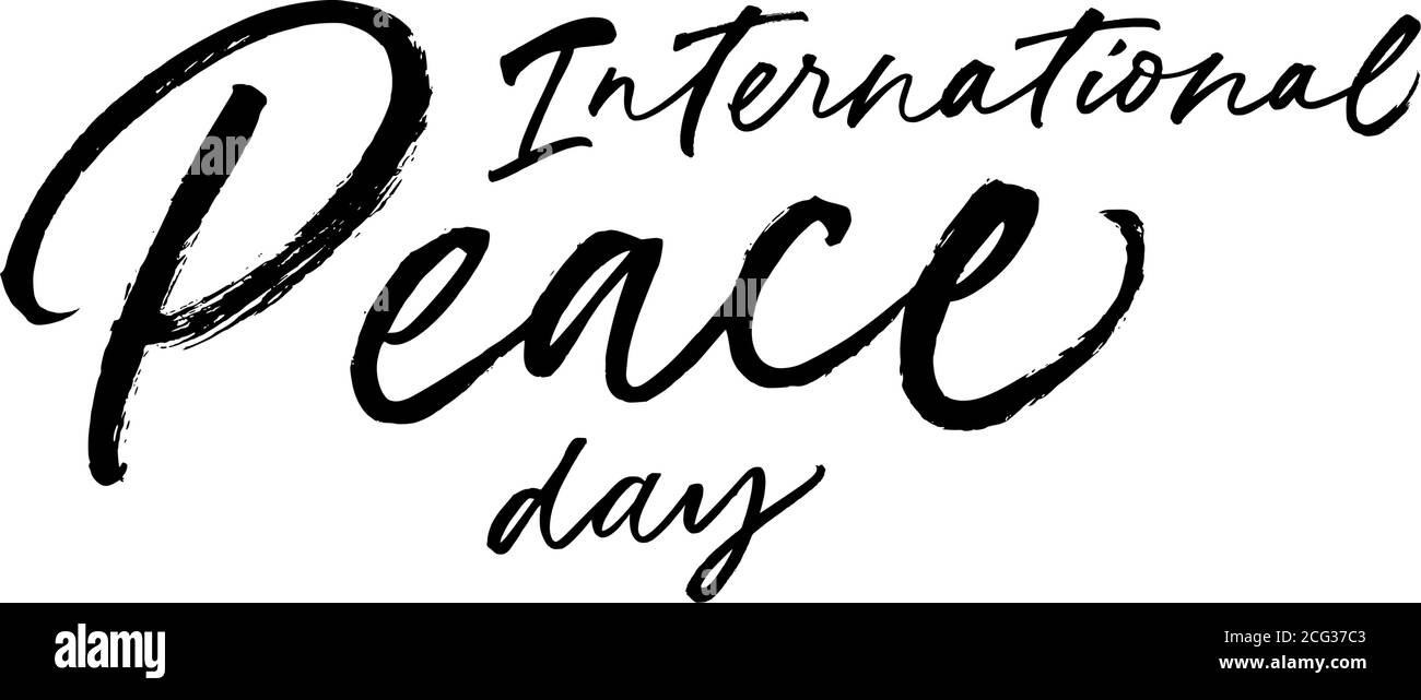 International Peace Day hand written lettering Stock Vector Image & Art ...