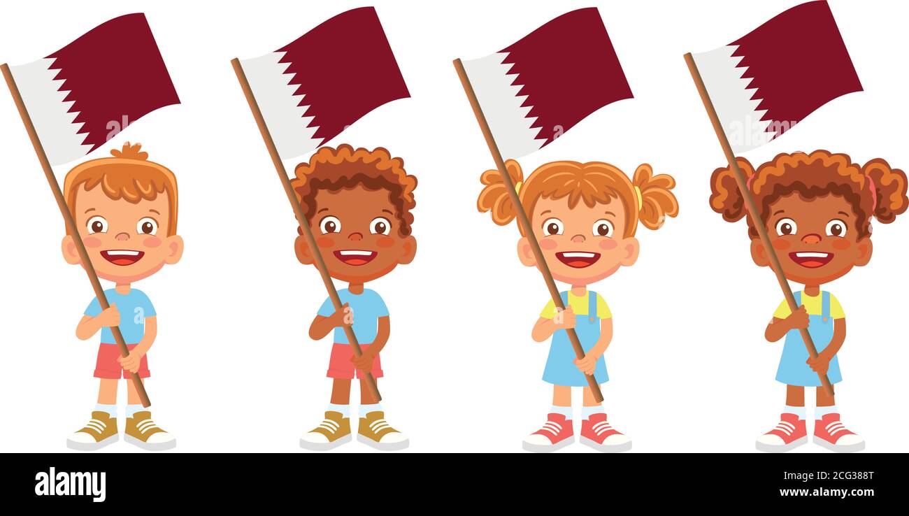 Qatar waving flag Cut Out Stock Images & Pictures - Alamy