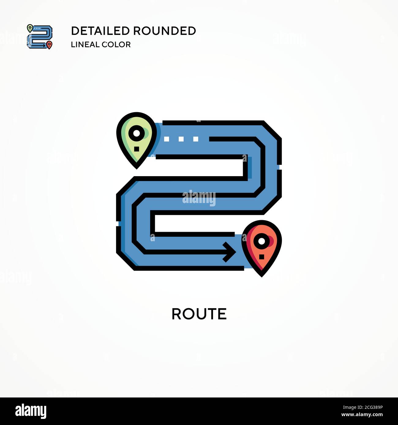 Route vector icon. Modern vector illustration concepts. Easy to edit ...