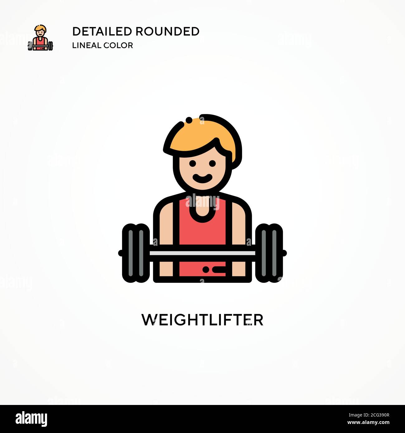 Weightlifter vector icon. Modern vector illustration concepts. Easy to ...
