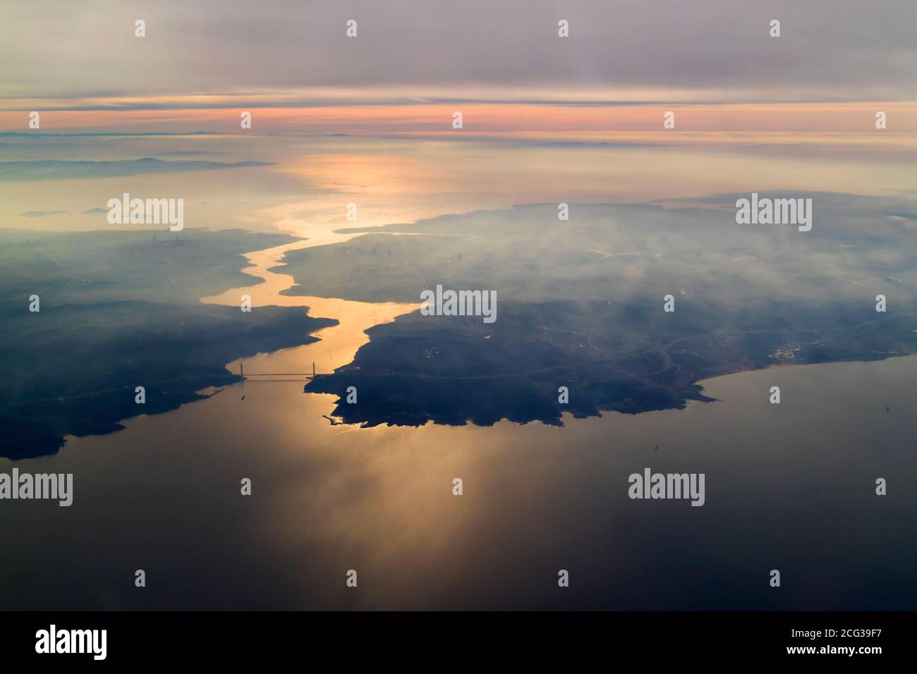 Aerial view of Istanbul and Bosphorus from the Plane-Istanbul,Turkey ...