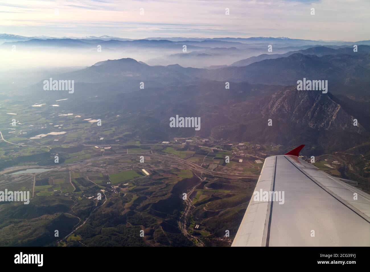 Aerial view of Toros ( Taurus ) Mountains from the Plane -Antalya ...