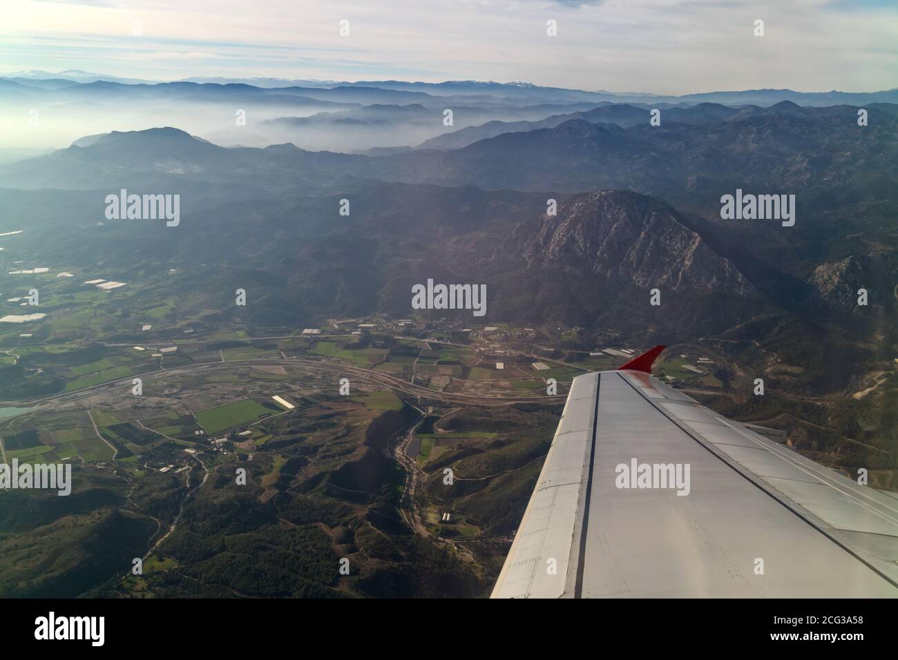 Aerial view of Toros ( Taurus ) Mountains from the Plane -Antalya ...