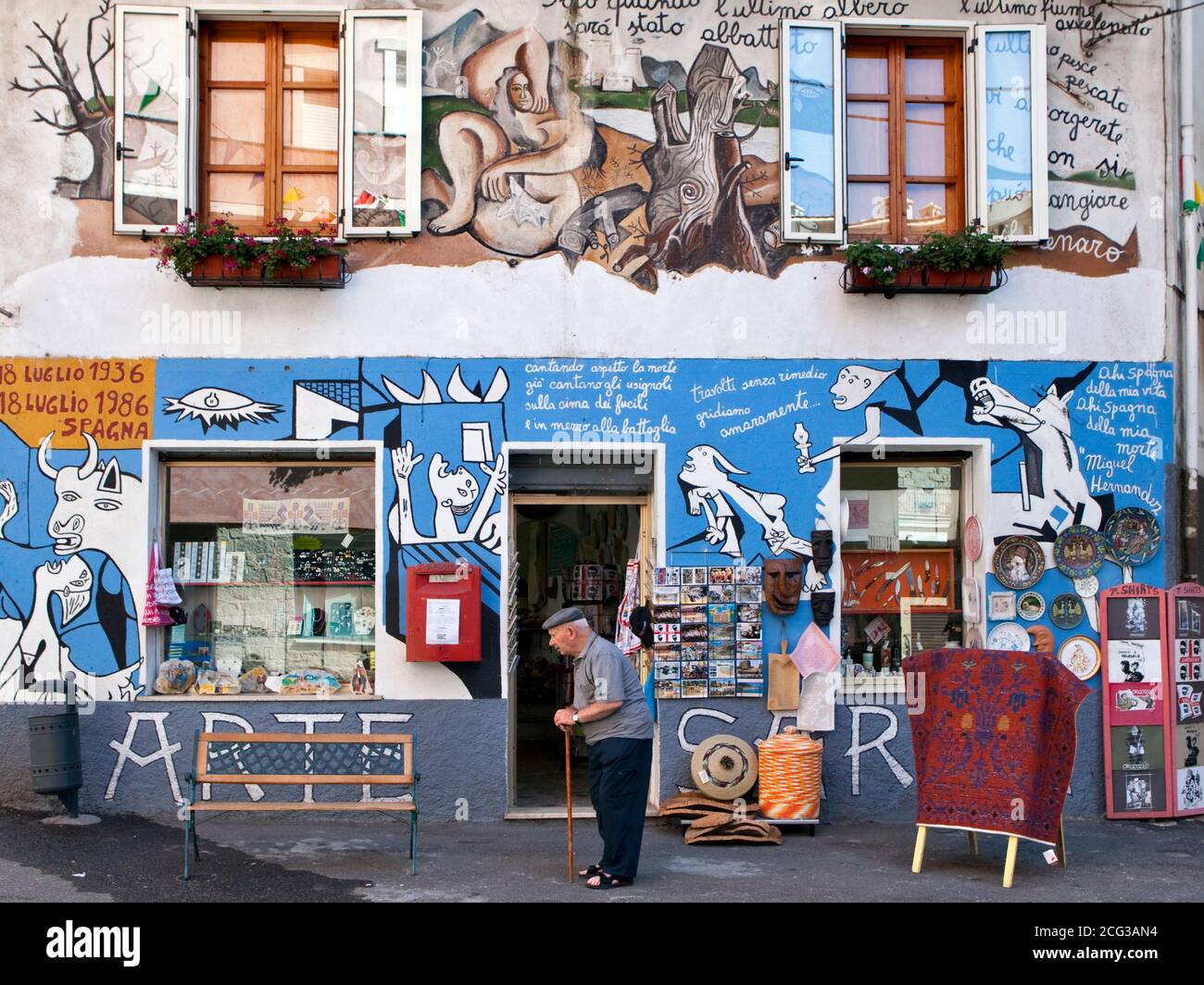 ORGOSOLO - Political murals in the Sardinian mountain village Stock ...
