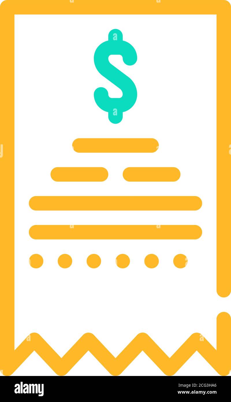 payment receipt color icon vector isolated illustration Stock Vector ...