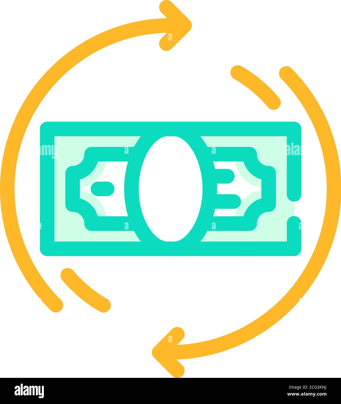 money banknote circle arrows color icon vector illustration Stock ...