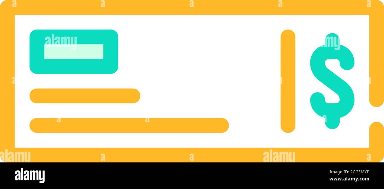 payment check color icon vector isolated illustration Stock Vector ...