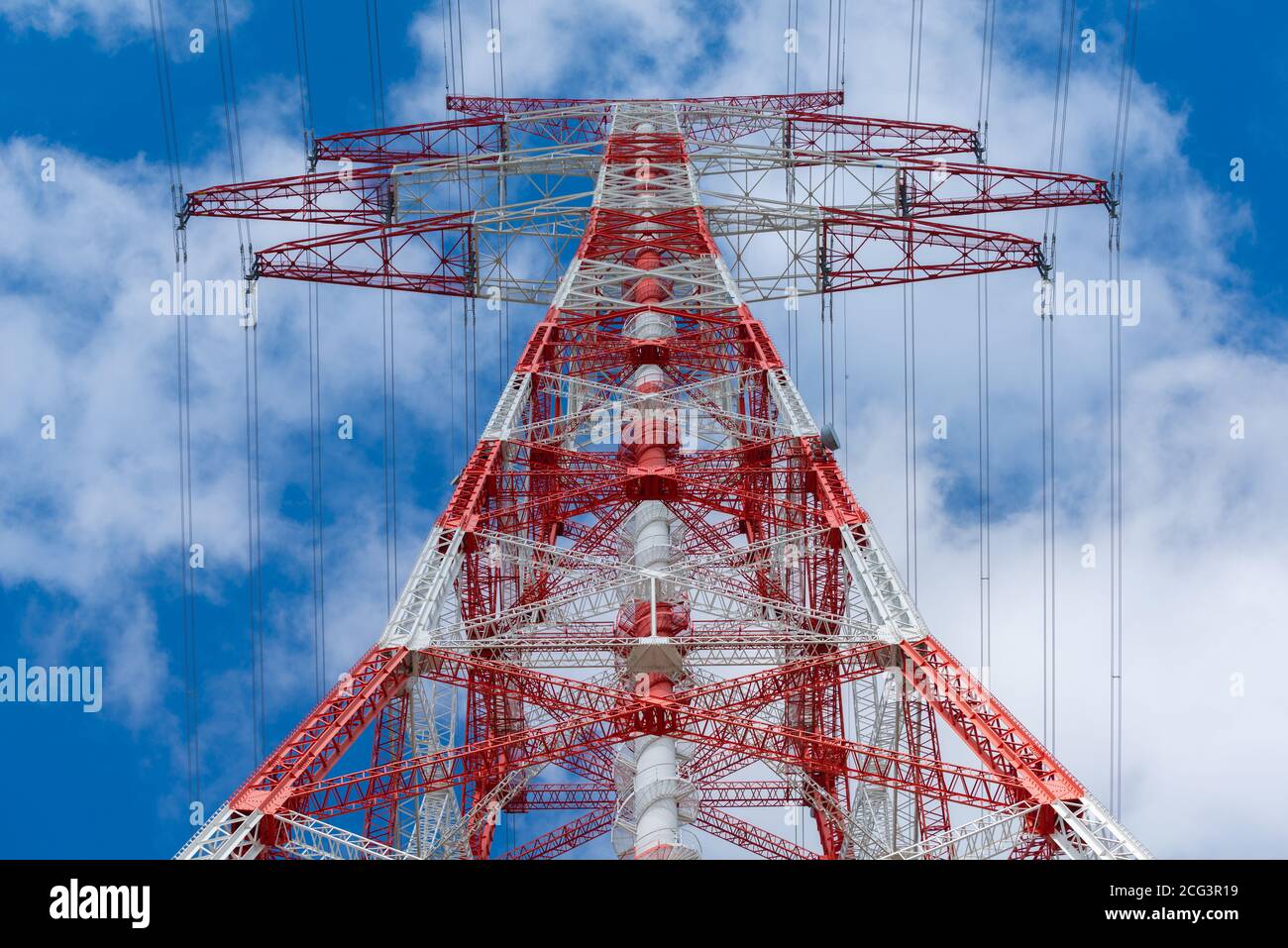 Electrical transmission lines crossing river hi-res stock photography ...