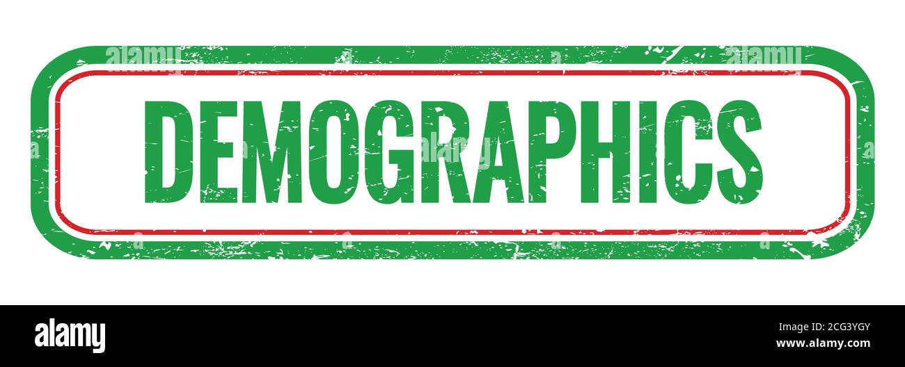 DEMOGRAPHICS green grungy rectangle stamp sign Stock Photo - Alamy