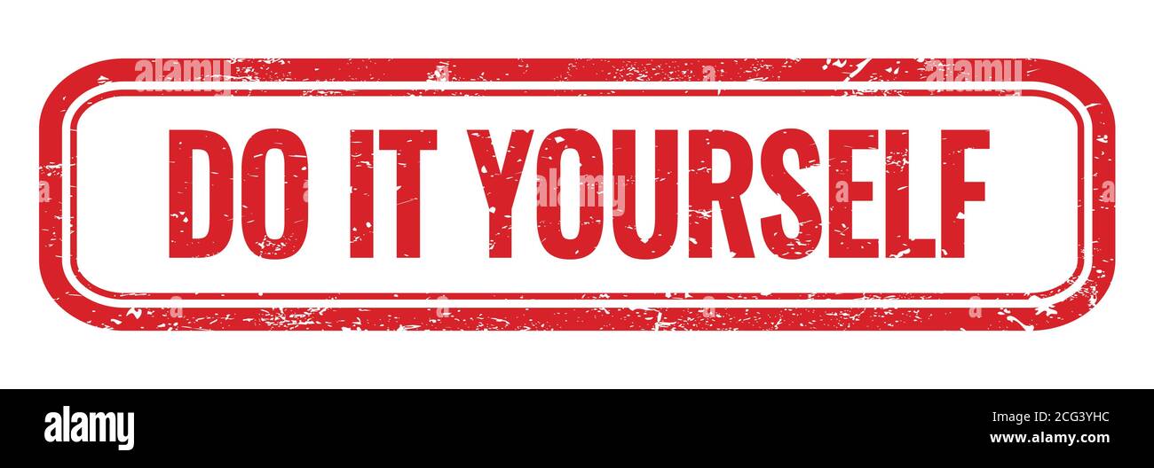 DO IT YOURSELF red grungy rectangle stamp sign Stock Photo - Alamy