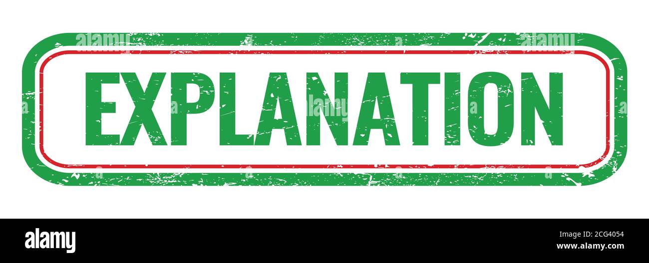 EXPLANATION green grungy rectangle stamp sign Stock Photo - Alamy