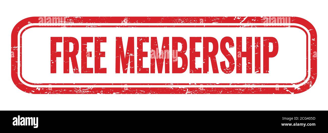 FREE MEMBERSHIP red grungy rectangle stamp sign Stock Photo - Alamy
