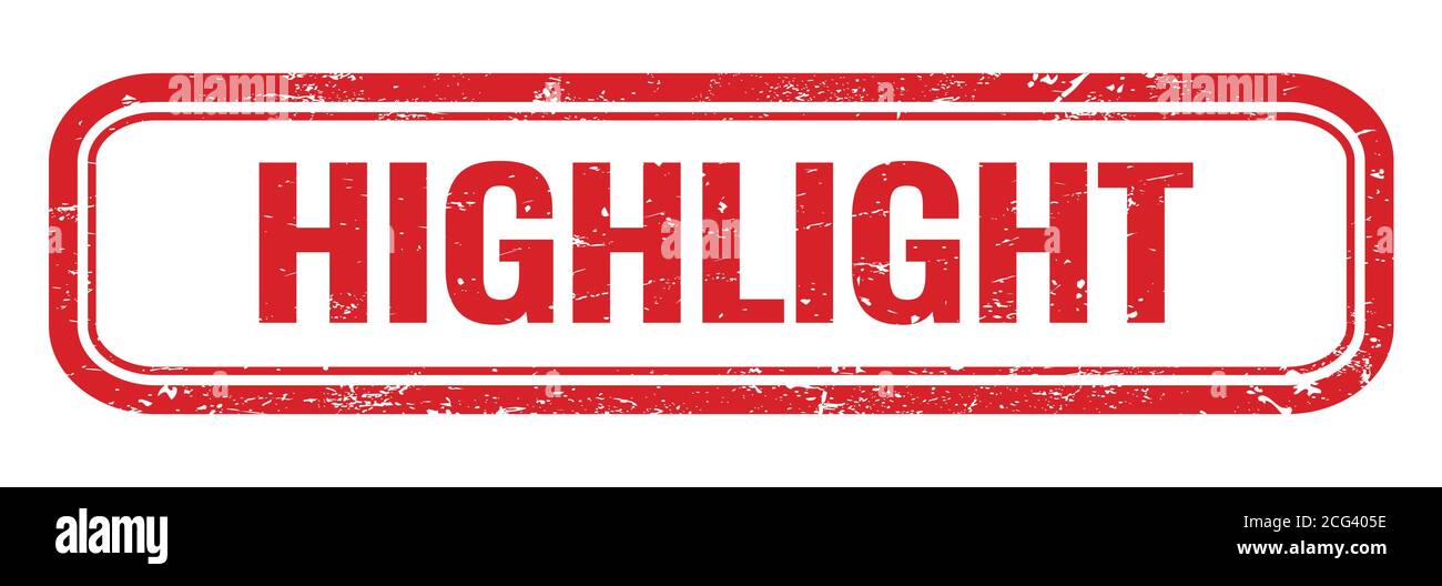 HIGHLIGHT red grungy rectangle stamp sign Stock Photo - Alamy