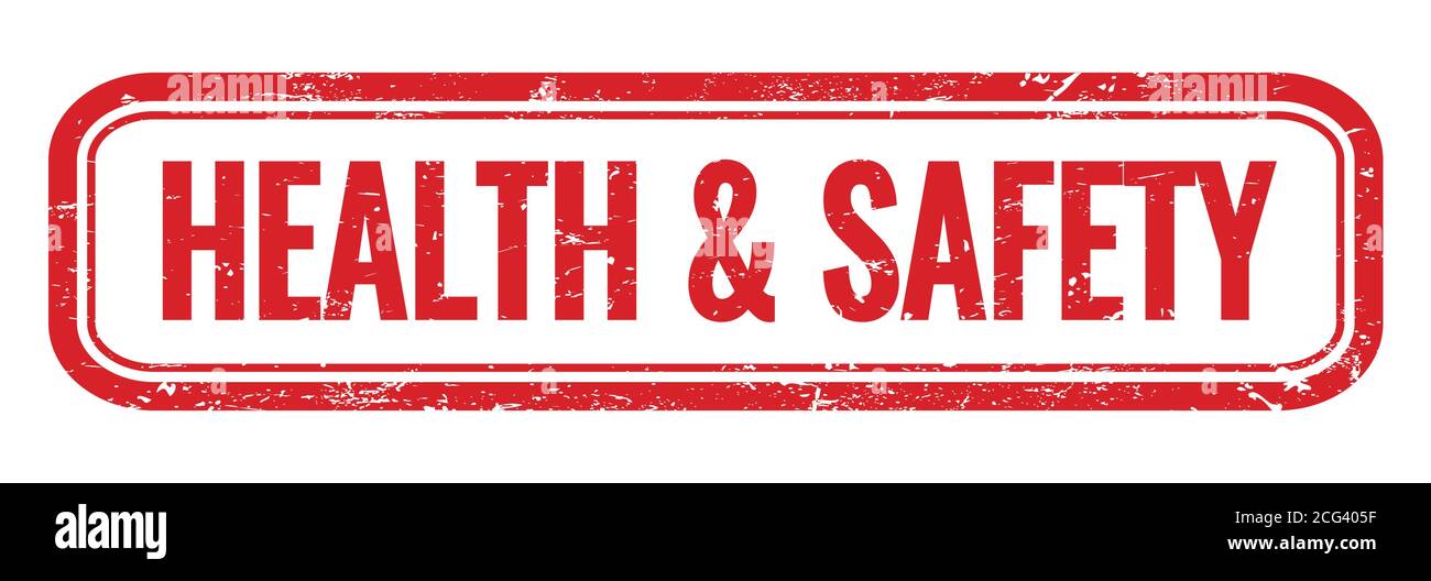 HEALTH & SAFETY red grungy rectangle stamp sign Stock Photo - Alamy