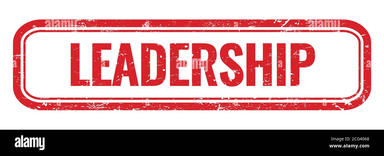 LEADERSHIP red grungy rectangle stamp sign Stock Photo - Alamy