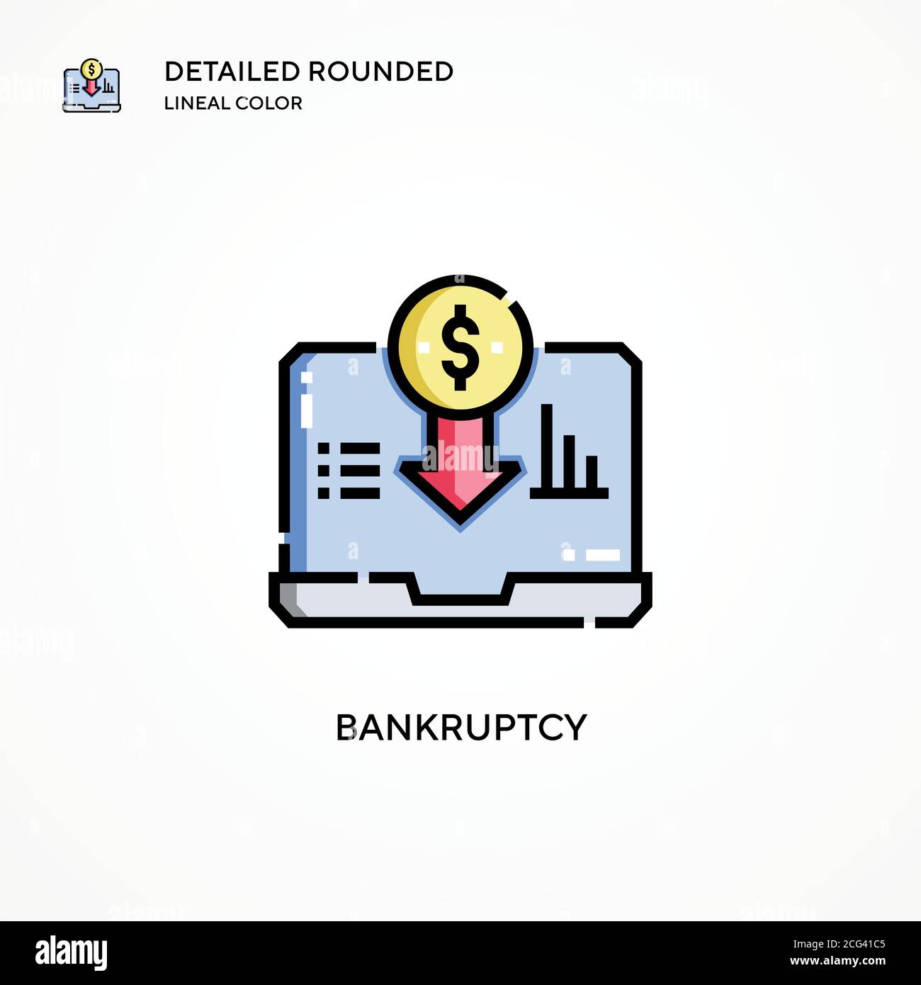 Bankruptcy vector icon. Modern vector illustration concepts. Easy to ...