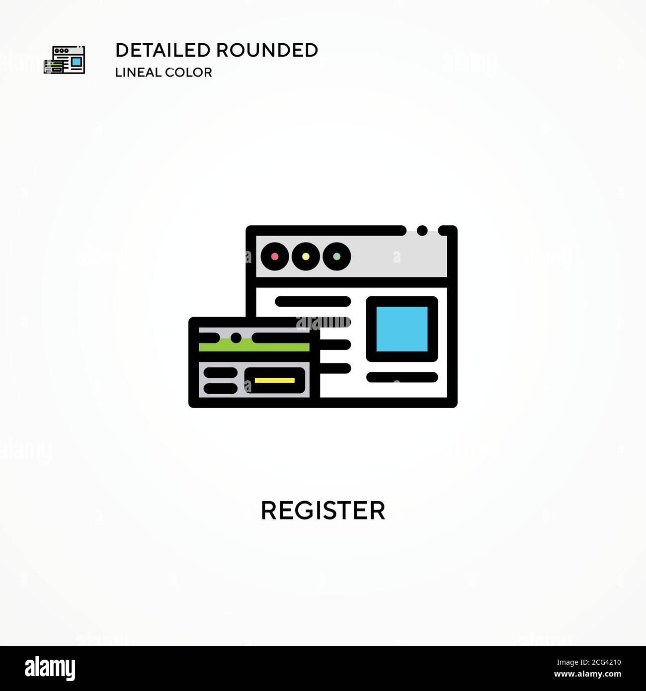 Register vector icon. Modern vector illustration concepts. Easy to edit ...
