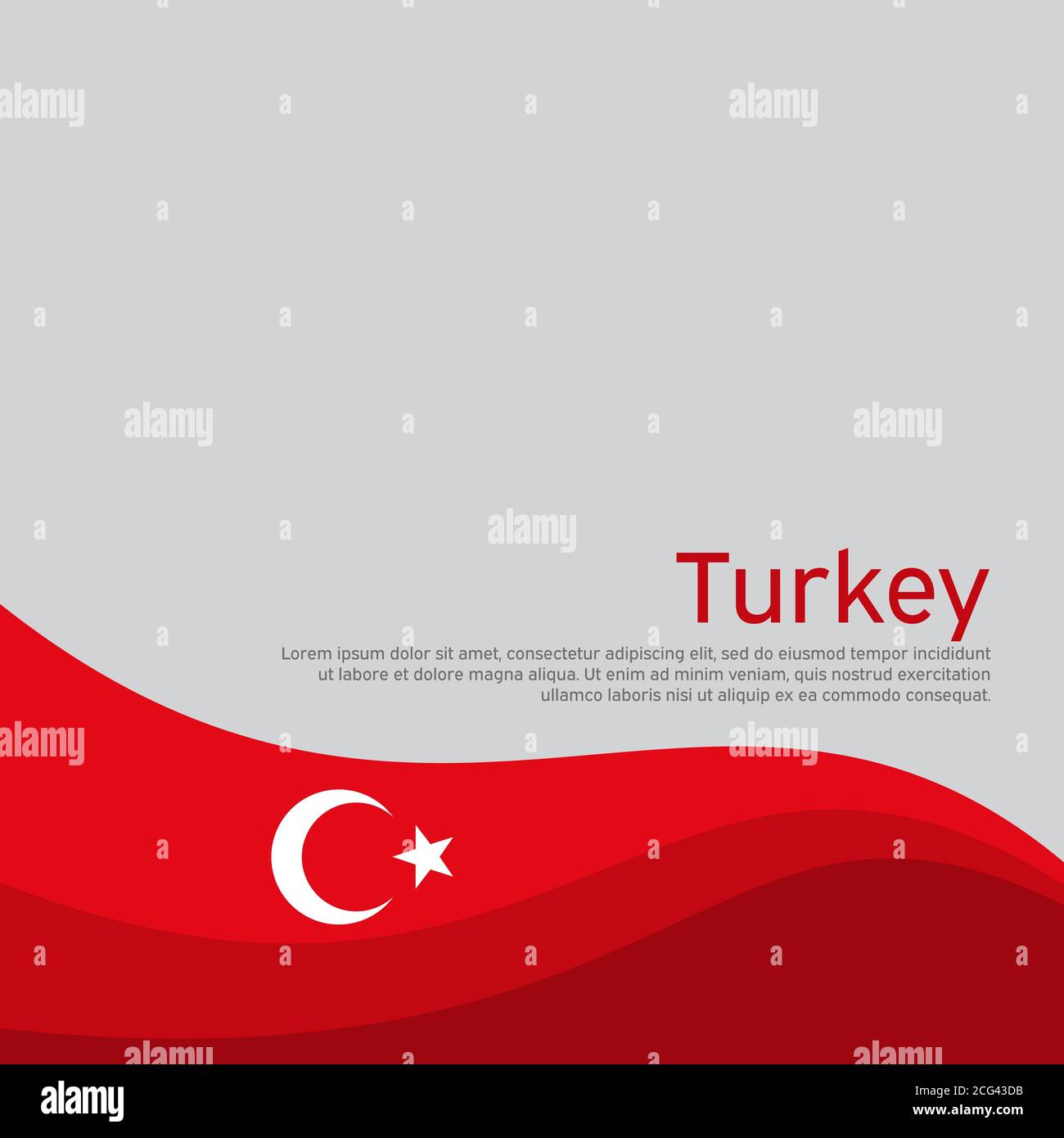 Abstract waving turkey flag. Creative background for the design of ...
