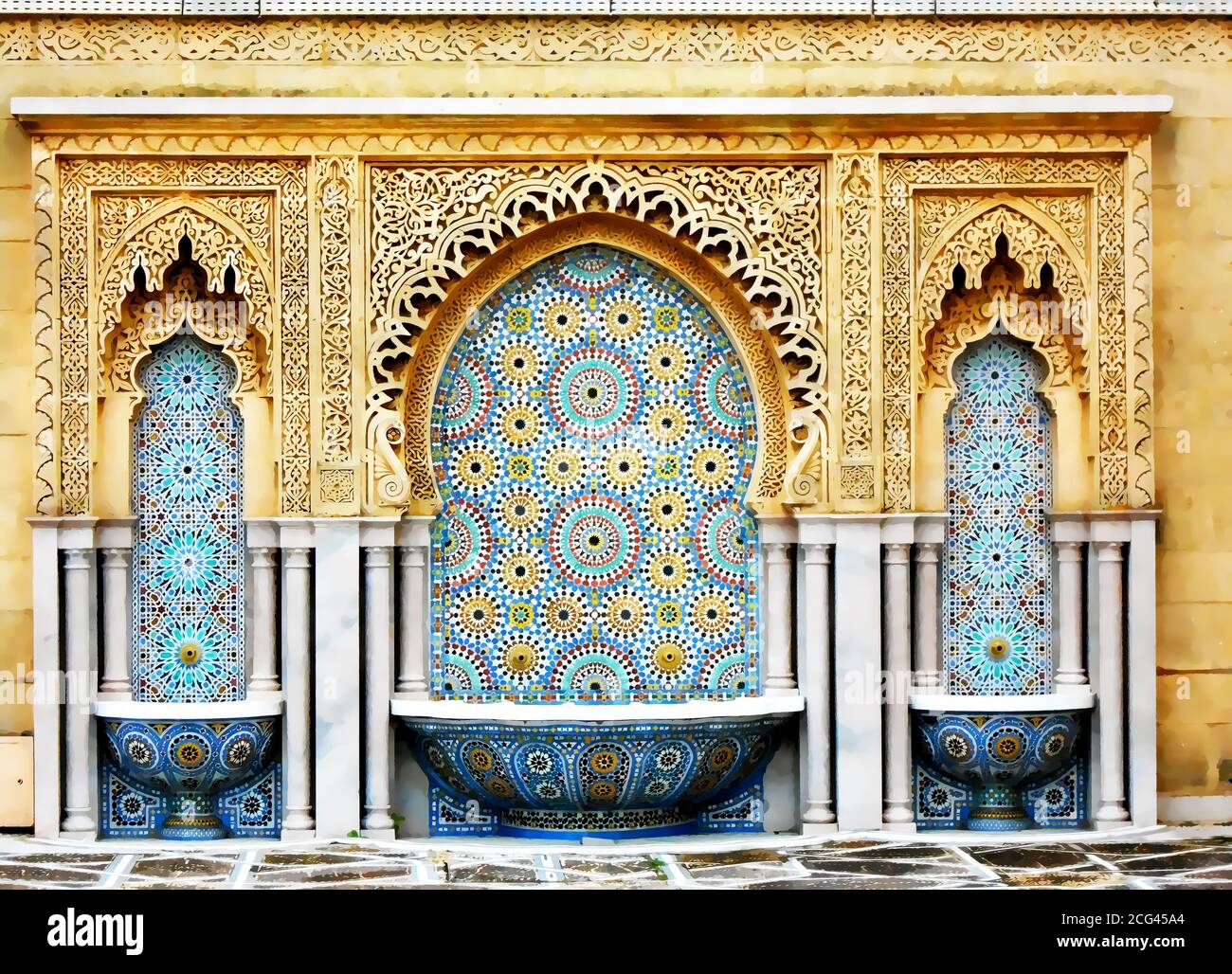 pattern swirl tracing mosaic decoration. Traditional Arabic Islamic ...