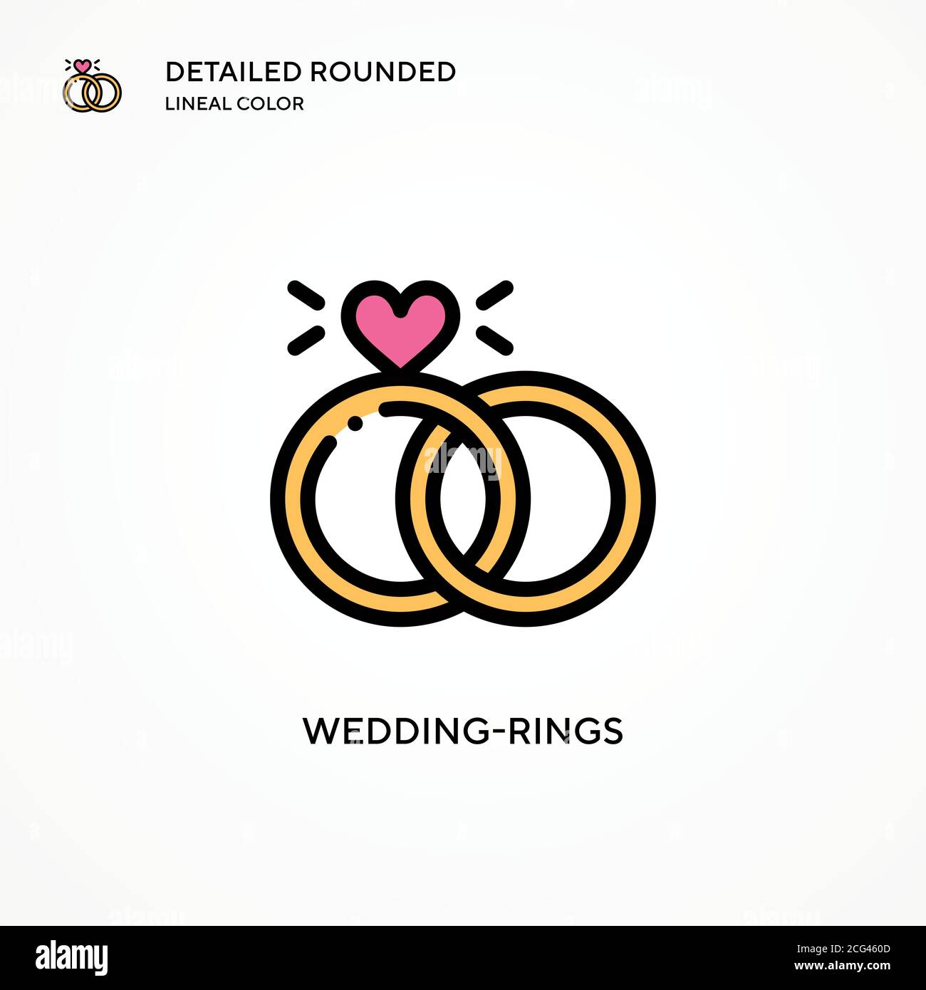 Wedding-rings vector icon. Modern vector illustration concepts. Easy to ...