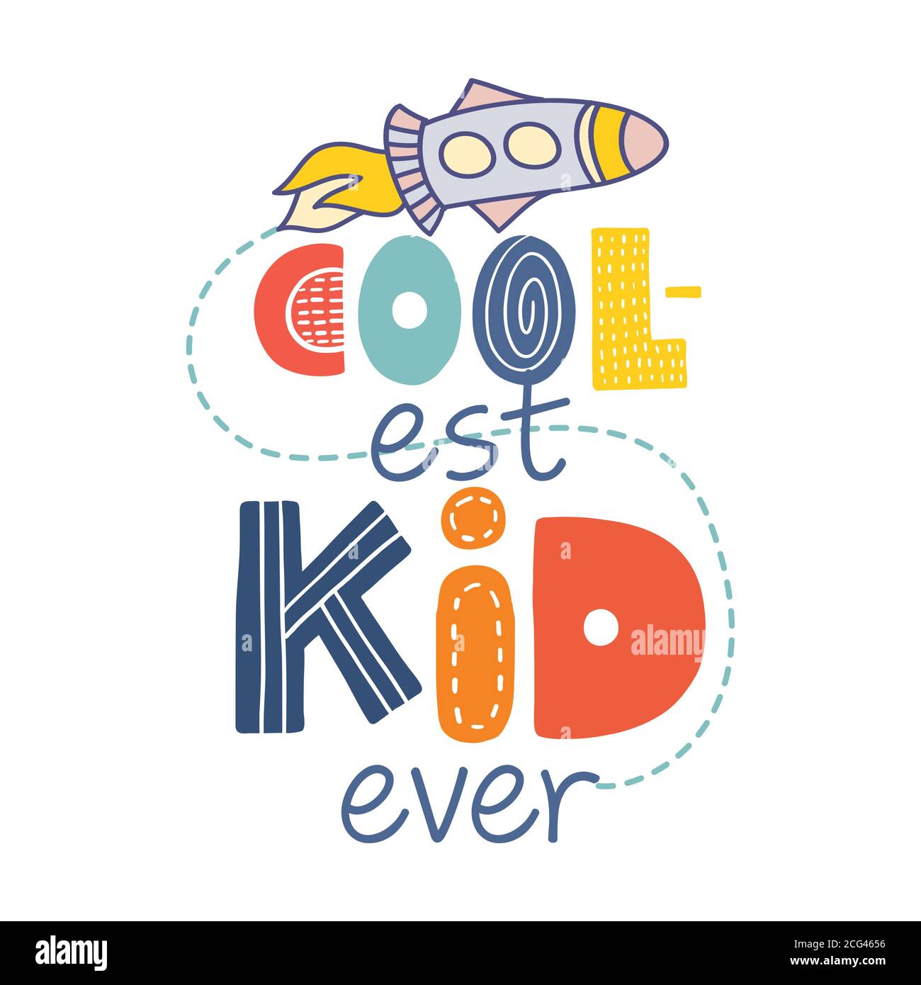 Coolest kid ever - Scandinavian style illustration text for clothes ...