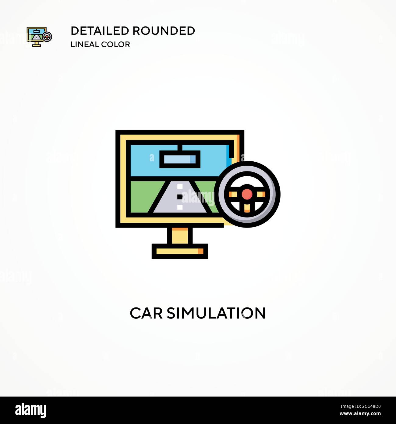 Car simulation vector icon. Modern vector illustration concepts. Easy ...