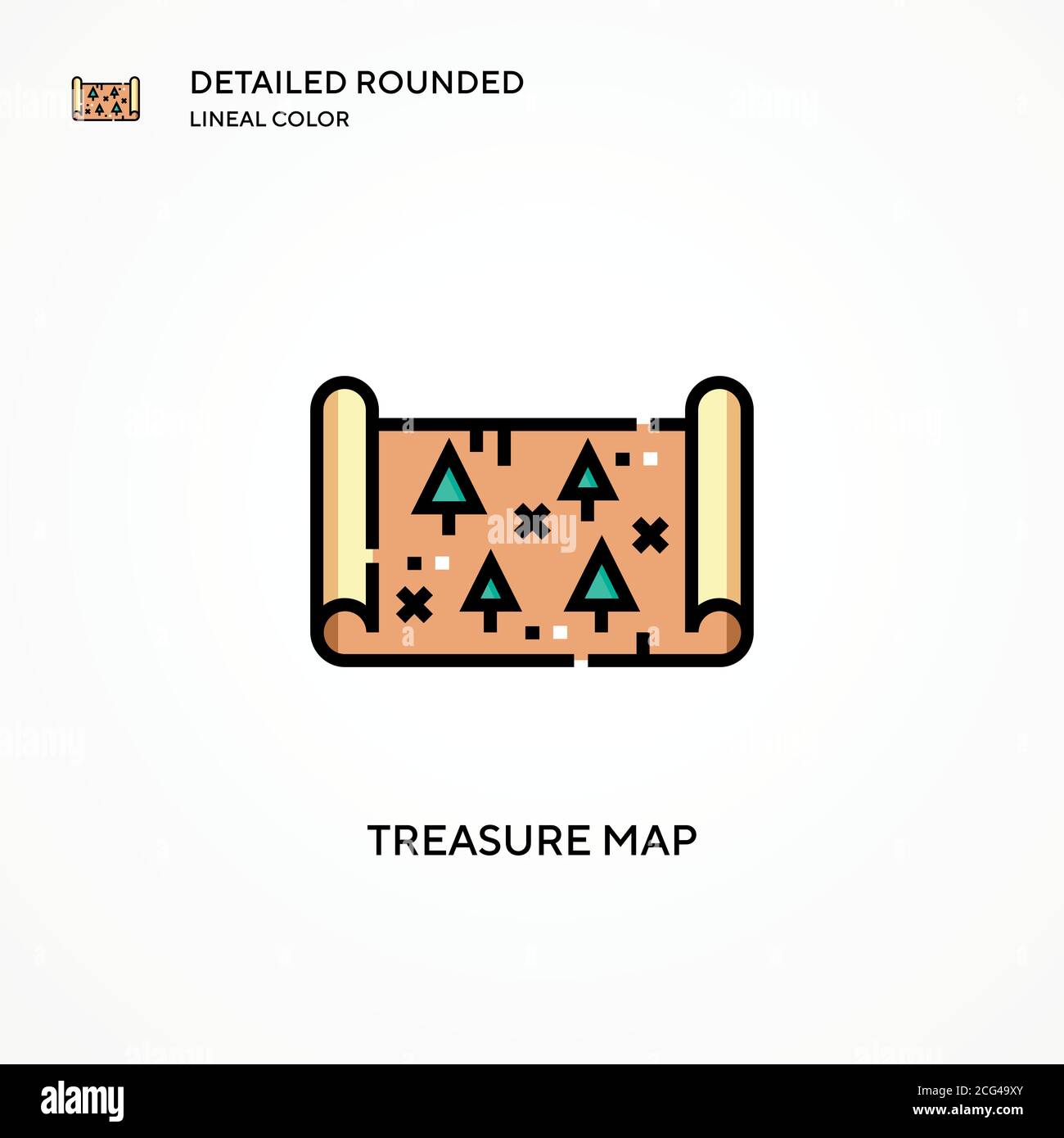 Treasure map vector icon. Modern vector illustration concepts. Easy to ...