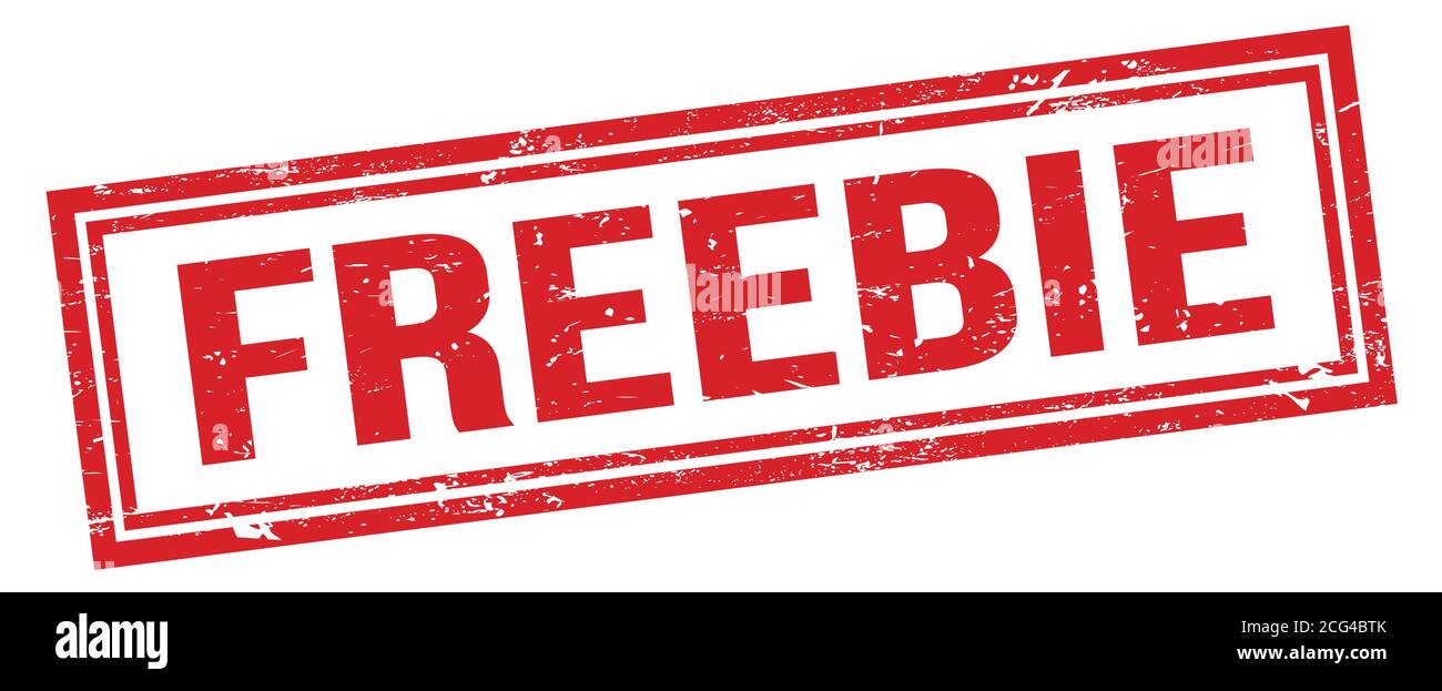 FREEBIE red grungy rectangle stamp sign Stock Photo - Alamy