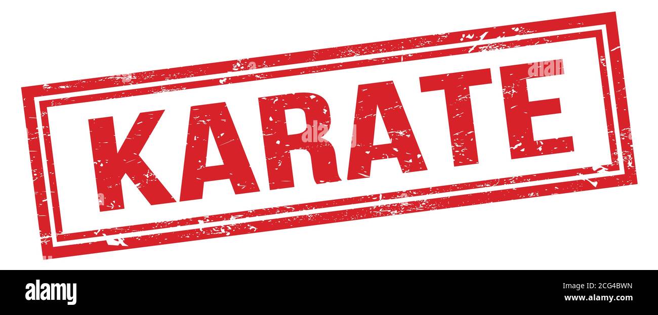KARATE red grungy rectangle stamp sign Stock Photo - Alamy