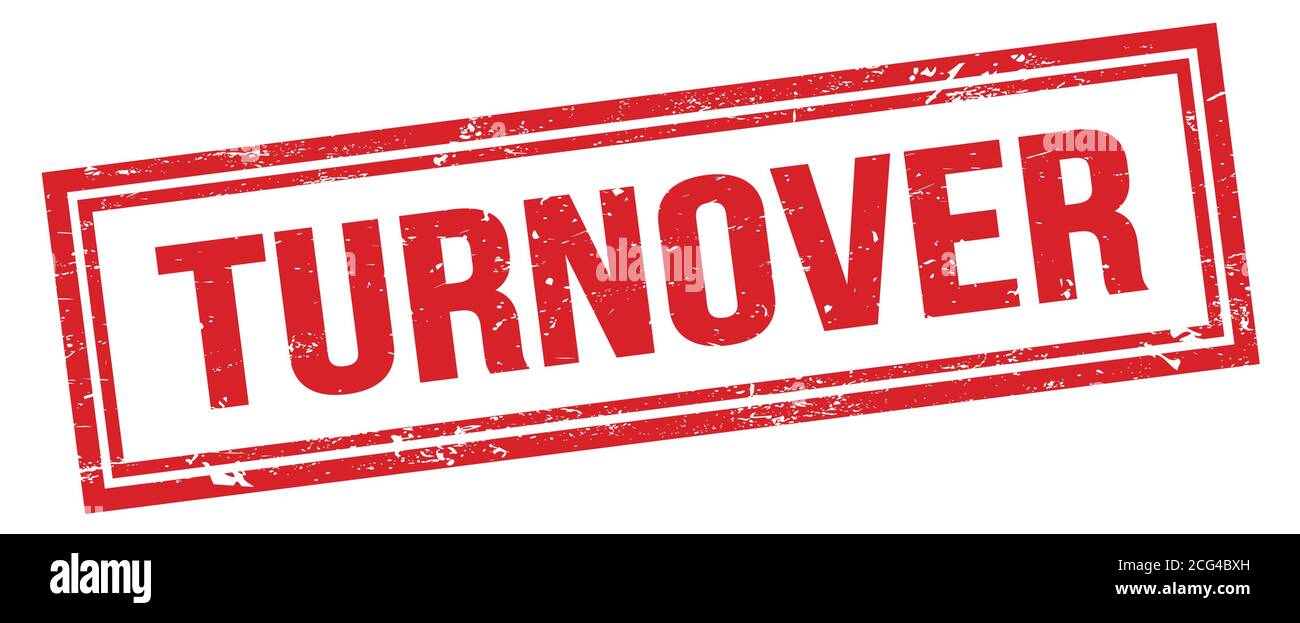 TURNOVER red grungy rectangle stamp sign Stock Photo - Alamy