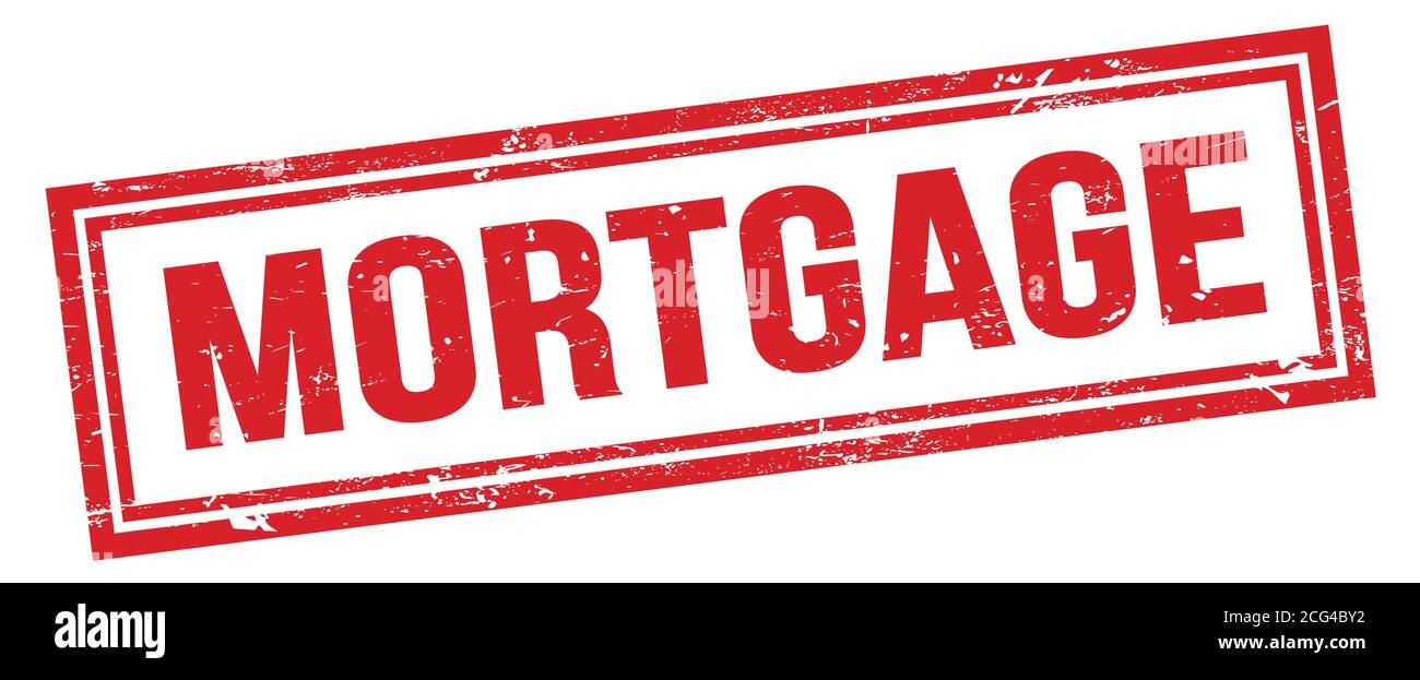MORTGAGE red grungy rectangle stamp sign Stock Photo - Alamy