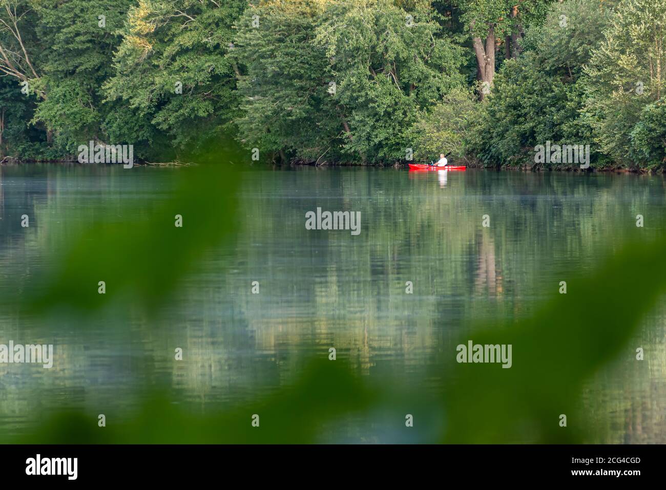 Kayaker on Fort Yargo Lake at Fort Yargo State Park in Winder, Georgia ...