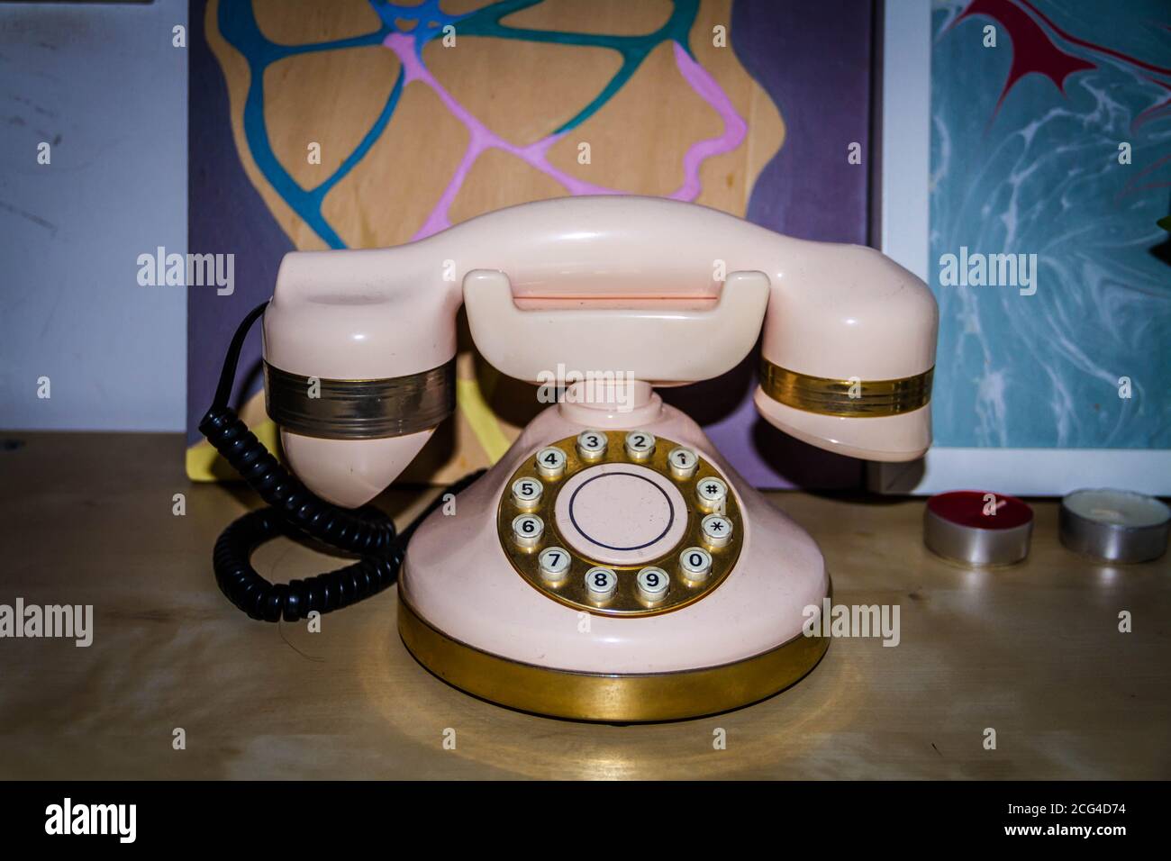 Retro landline telephone Stock Photo - Alamy