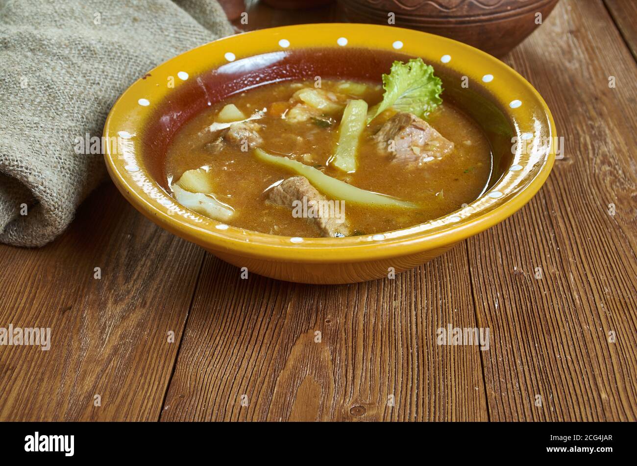 Churipo - spicy Mexican stew prepared with chunks of beef, vegetables ...