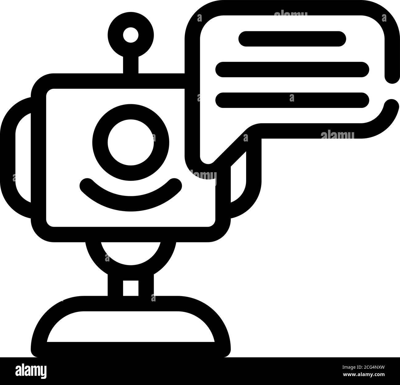 robot astronaut line icon vector isolated illustration Stock Vector ...