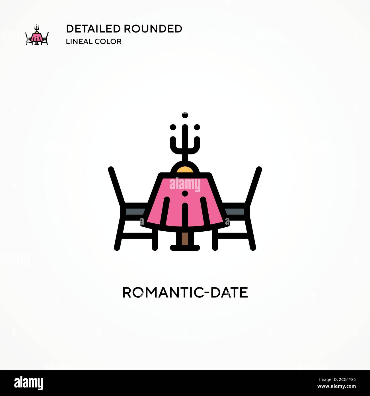 Romantic-date vector icon. Modern vector illustration concepts. Easy to ...
